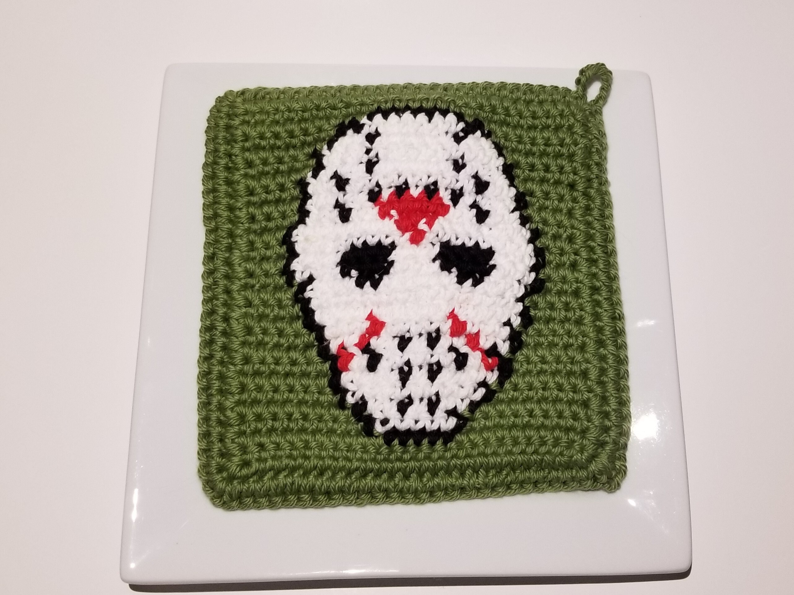 Jason Crochet Pattern Friday the 13th Potholder PDF Crochet | Etsy