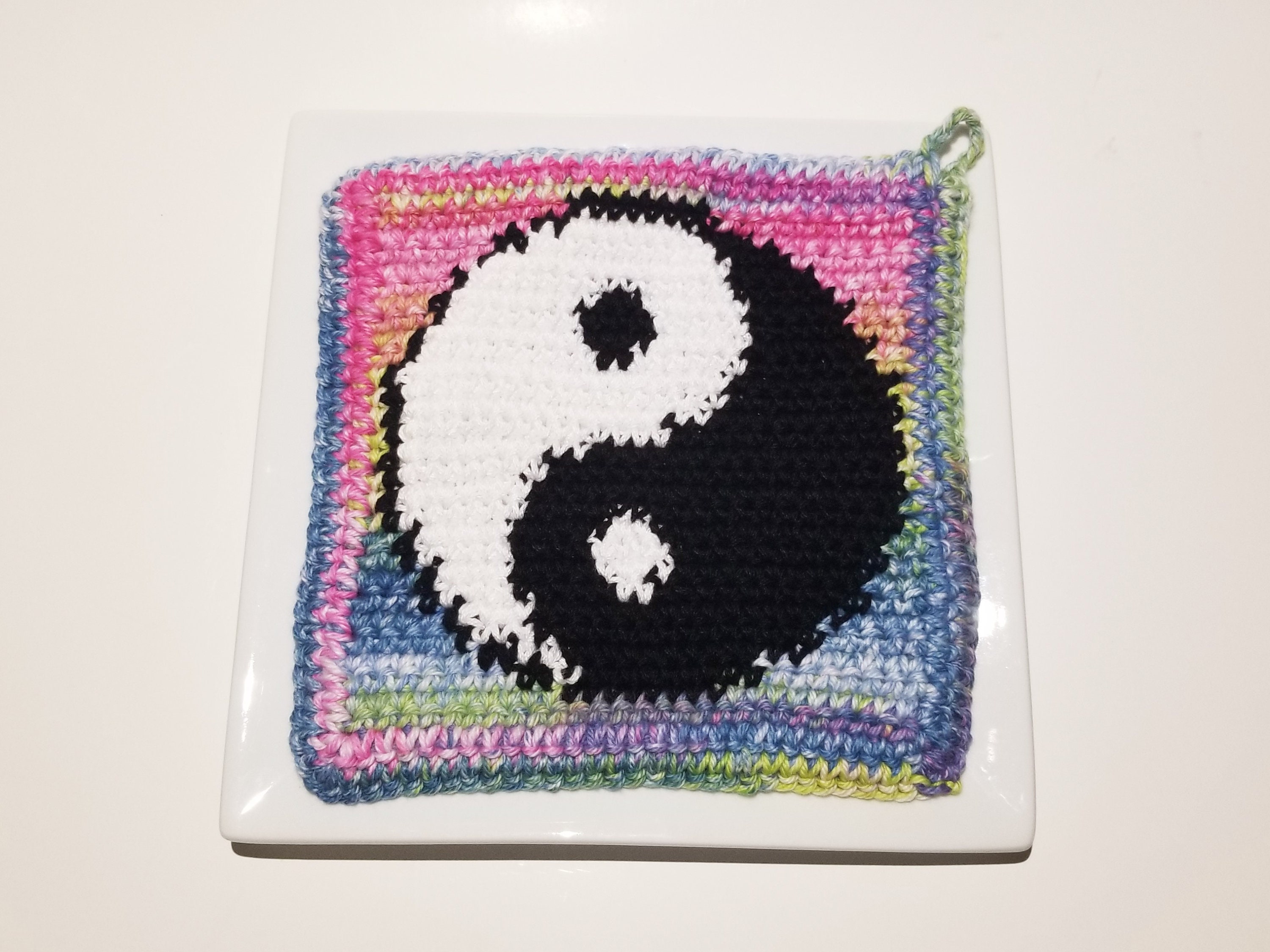 Yin Yang, Potholder Crochet Pattern Yinyang Single Crochet SC Graph ...