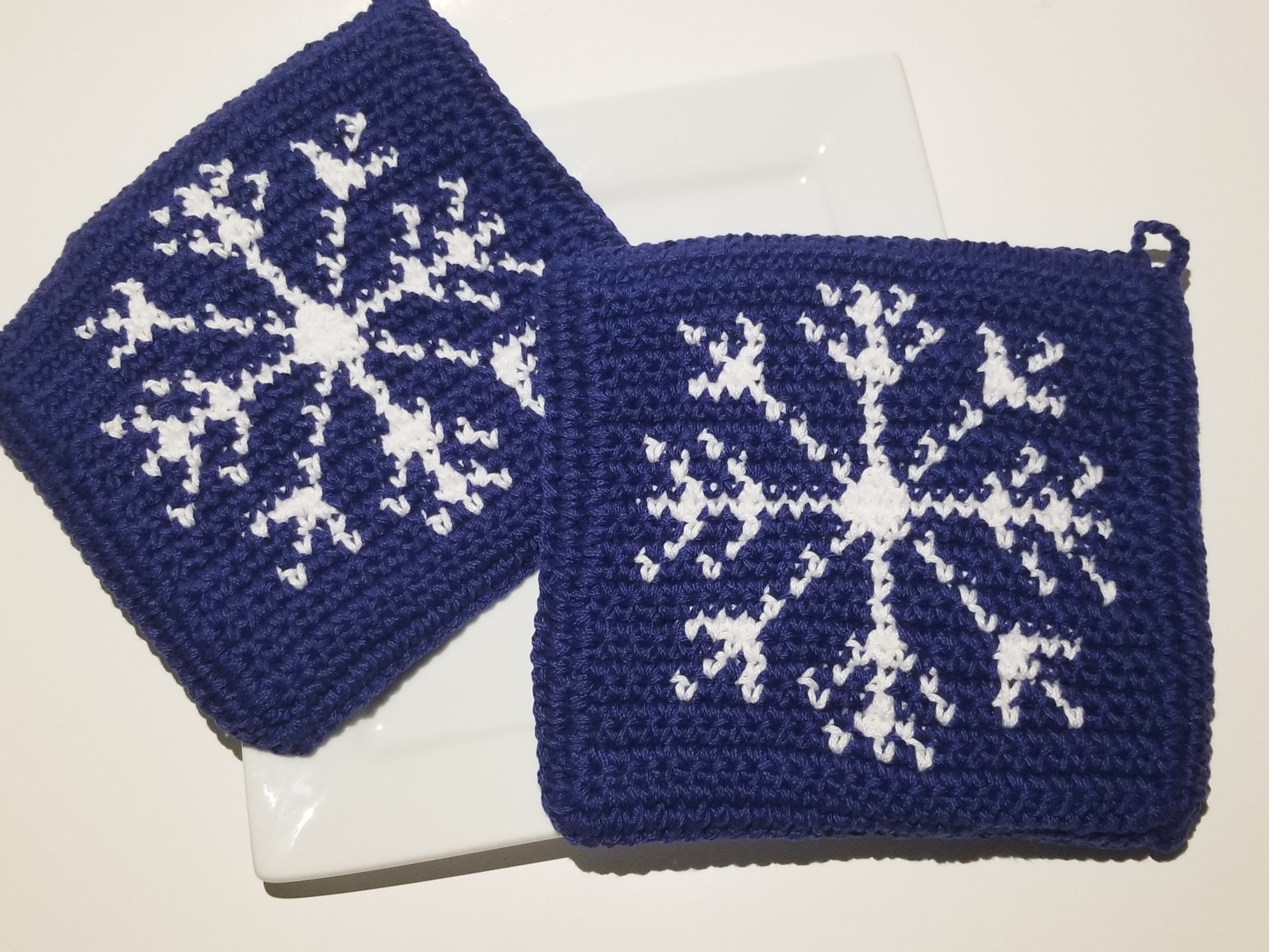 SNOWFLAKE Crochet Pattern Potholder Winter Christmas Gift Pot | Etsy