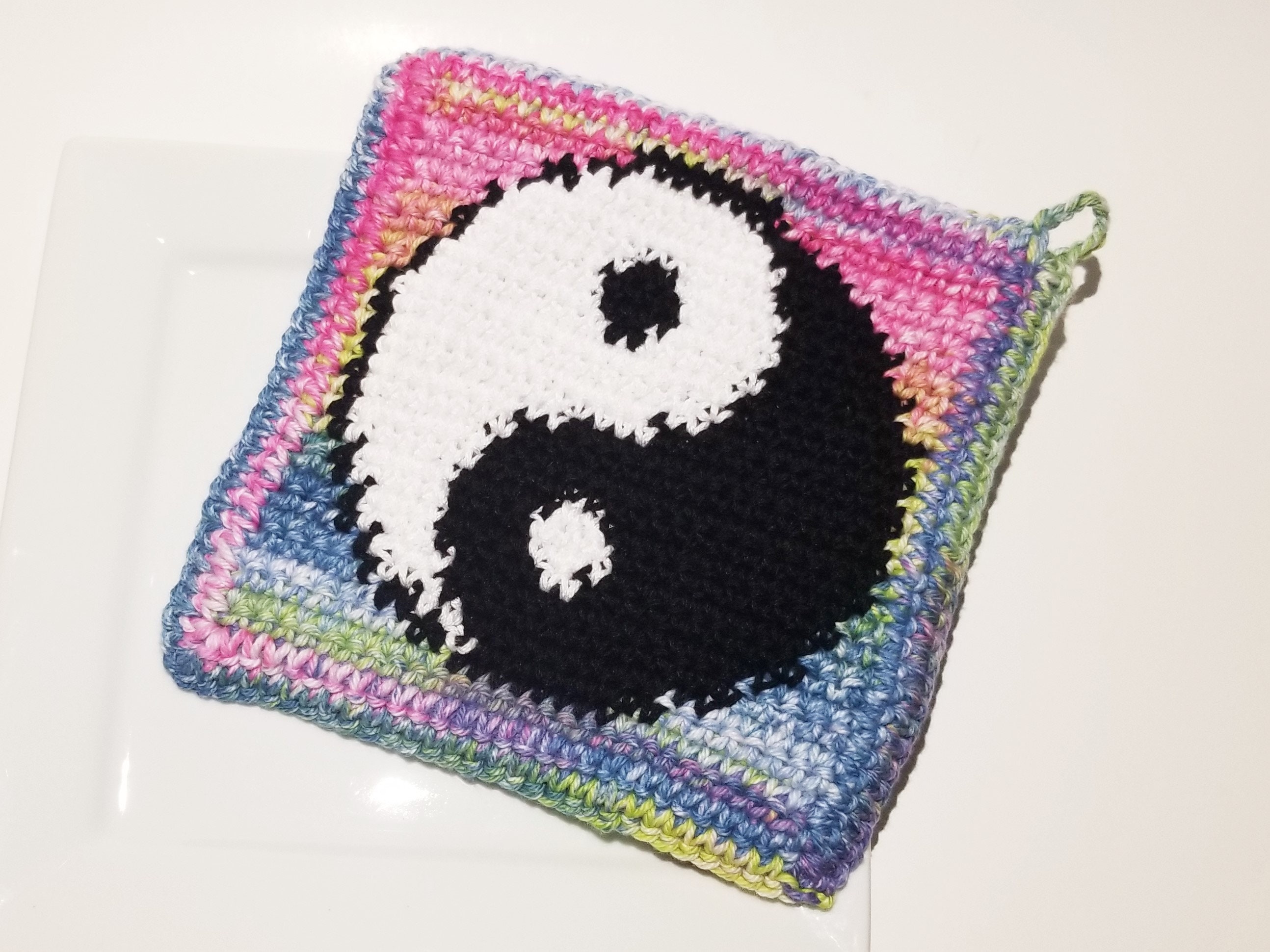 Yin Yang, Potholder Crochet Pattern Yinyang Single Crochet SC Graph ...