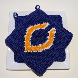 Chicago Bears Crochet Pattern. Da Bears Gift Pot Holder Graph and ...