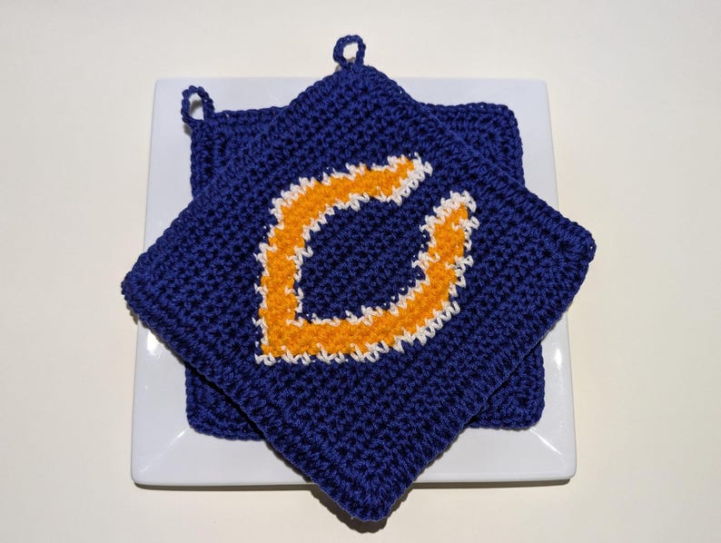 Chicago Bears Crochet Pattern. Da Bears Gift Pot Holder Graph and ...