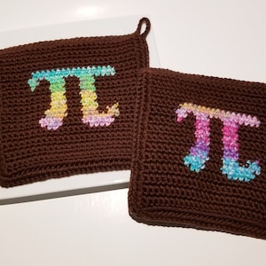 Pi Symbol Potholder Crochet Pattern Single Crochet SC Graph Written ...