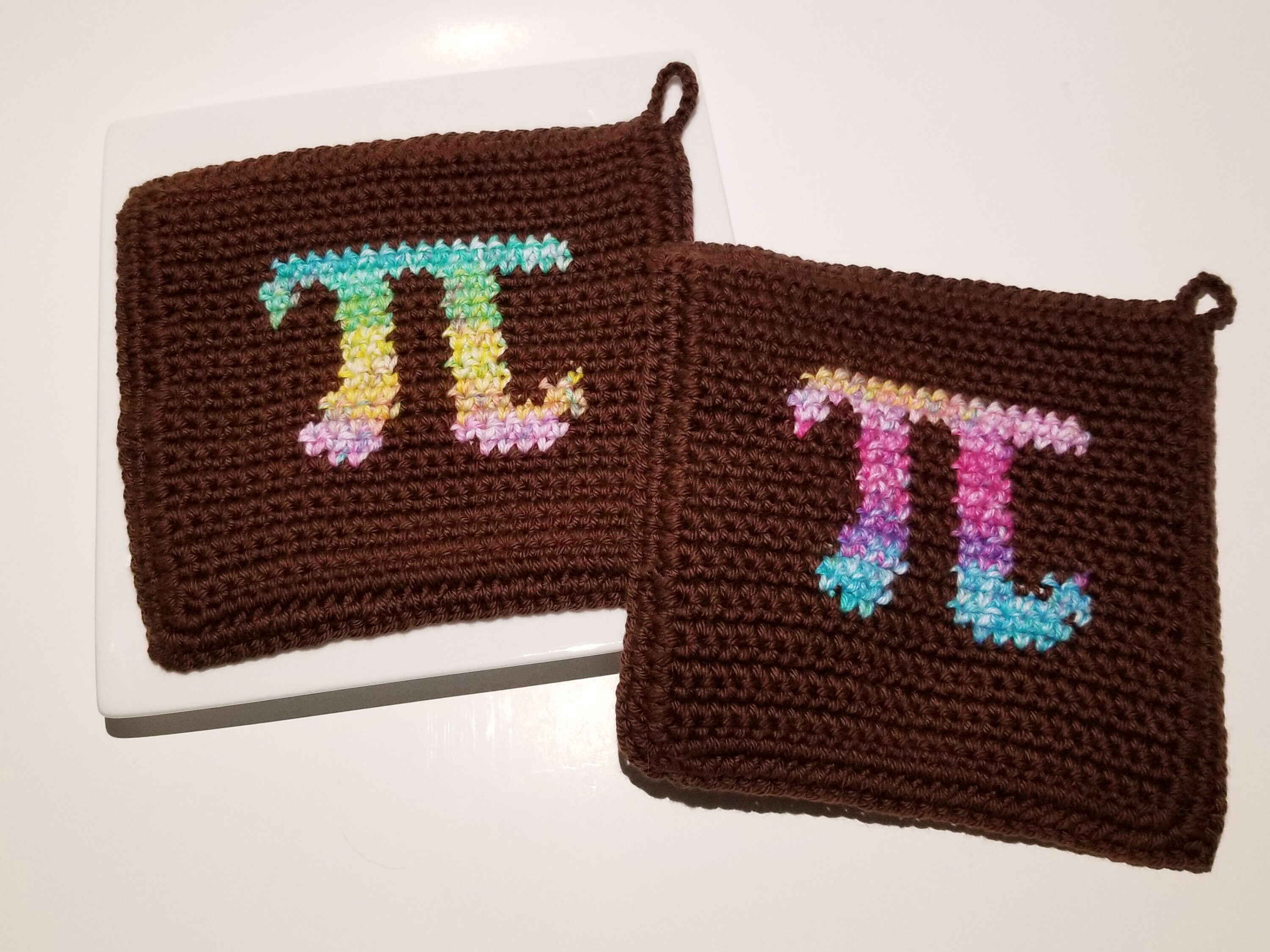 Pi Symbol Potholder Crochet Pattern Single Crochet SC Graph | Etsy