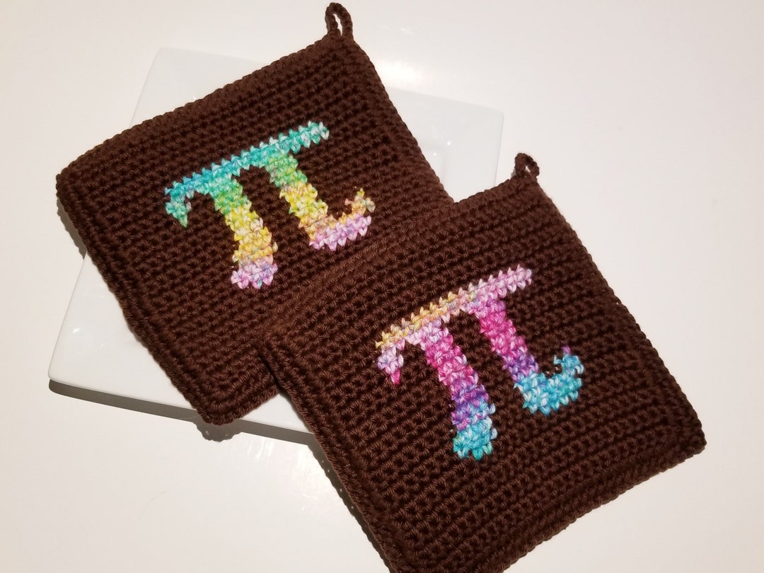 Pi Symbol Potholder Crochet Pattern Single Crochet SC Graph Written ...