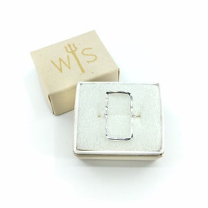 Open Gold Rectangle Ring, Large Open Rectangle Ring, Gold Hammered ...