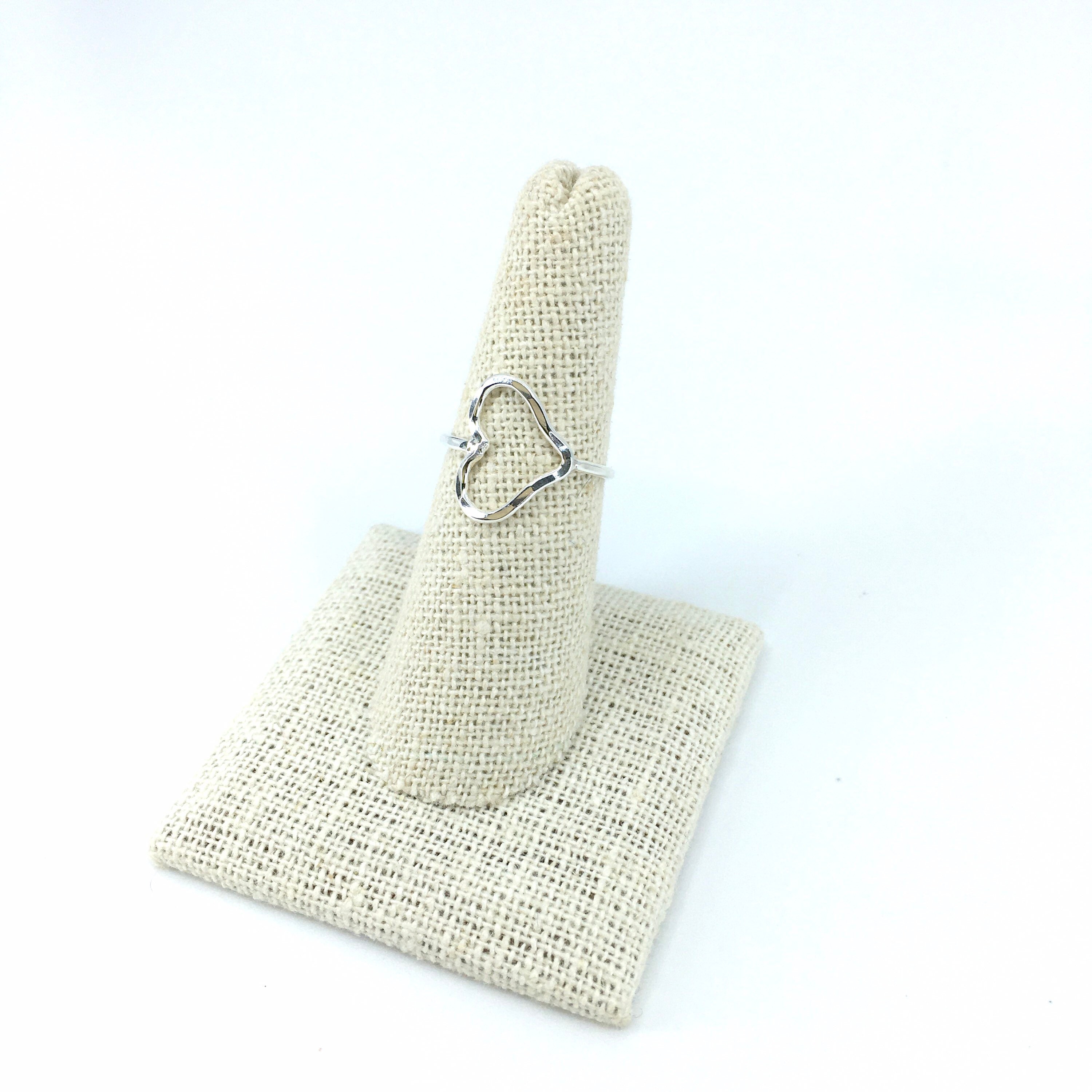 Sideways Heart Ring Open Sideways Hammered Heart Ring Open | Etsy