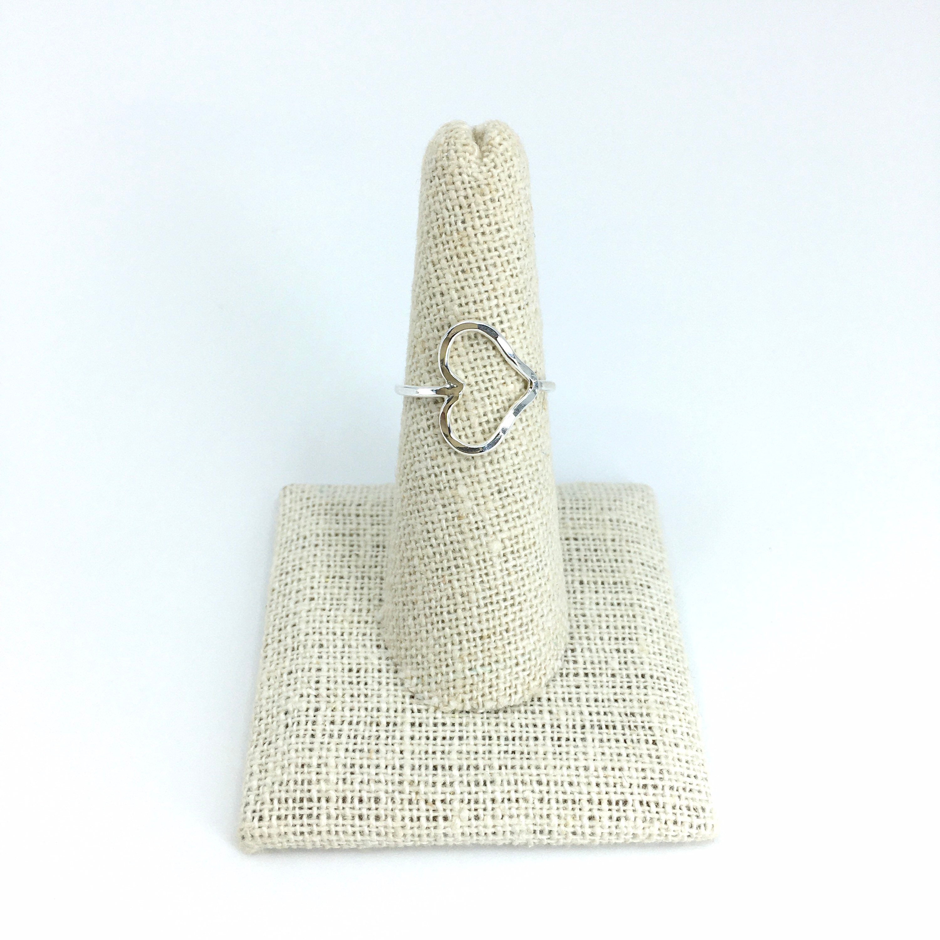 Sideways Heart Ring Open Sideways Hammered Heart Ring Open | Etsy