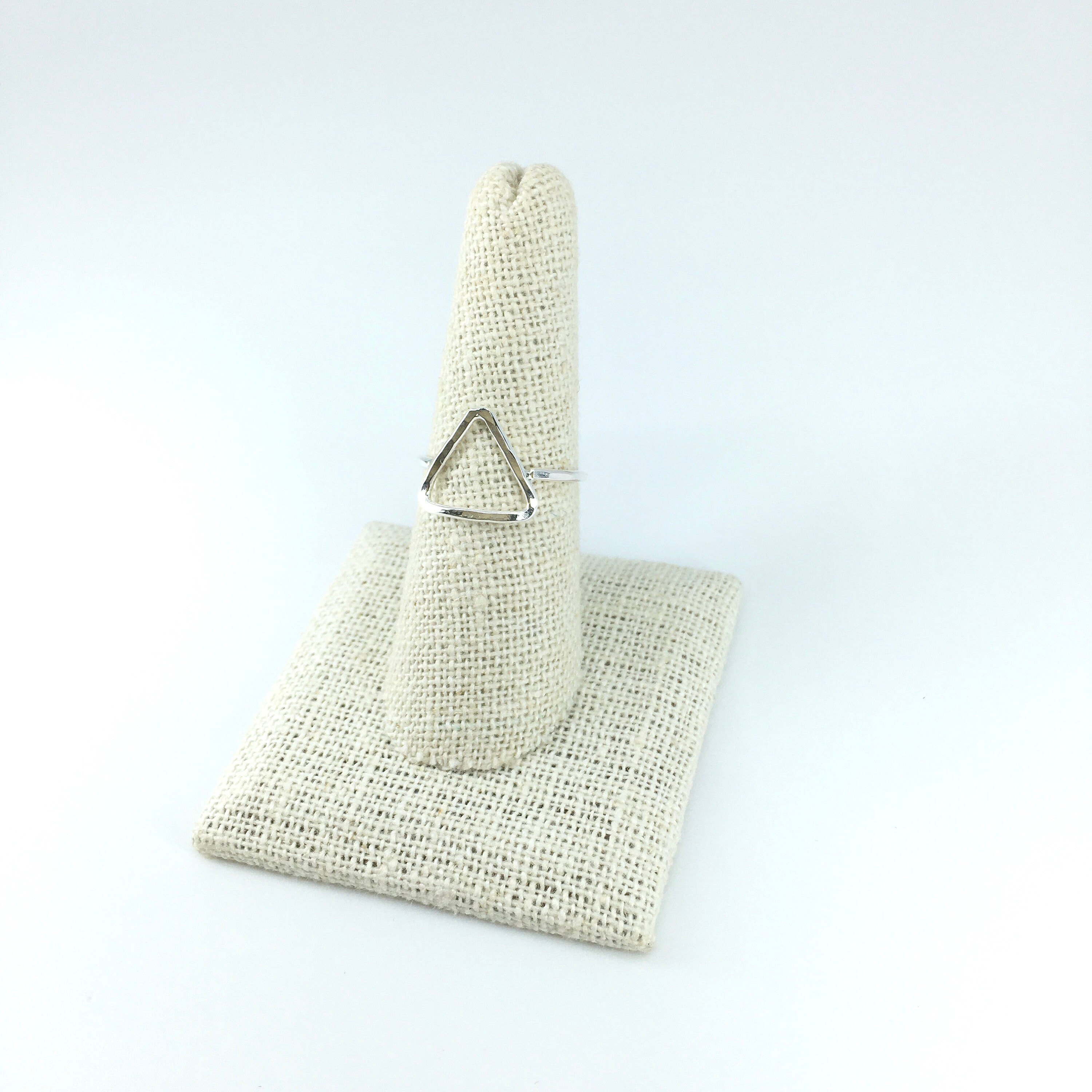 Triangle Ring Gold Hammered Triangle Ring Silver Triangle | Etsy