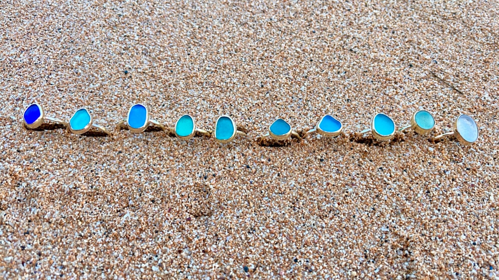 Sea Glass Gold Stacking Ring Beach Glass Stacking Ring - Etsy