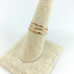 14K Solid Gold Hammered Stacking Ring, 14k Gold Stacking Rings, 14 ...