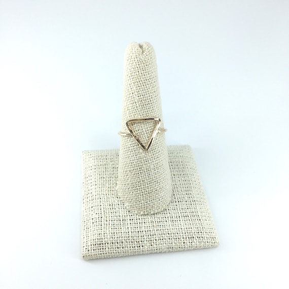 Triangle Ring Gold Hammered Triangle Ring Silver Triangle | Etsy