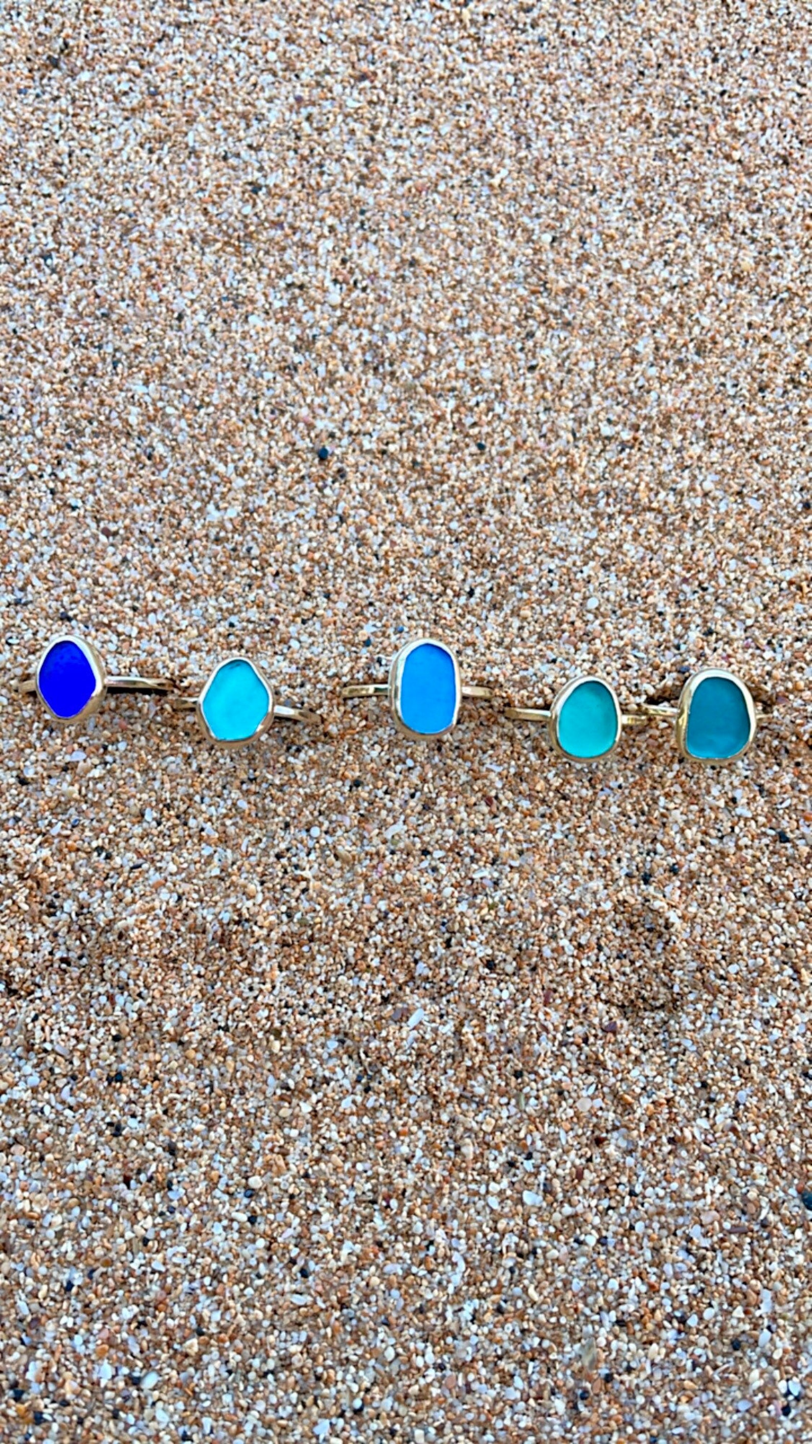 Sea Glass Gold Stacking Ring Beach Glass Stacking Ring - Etsy