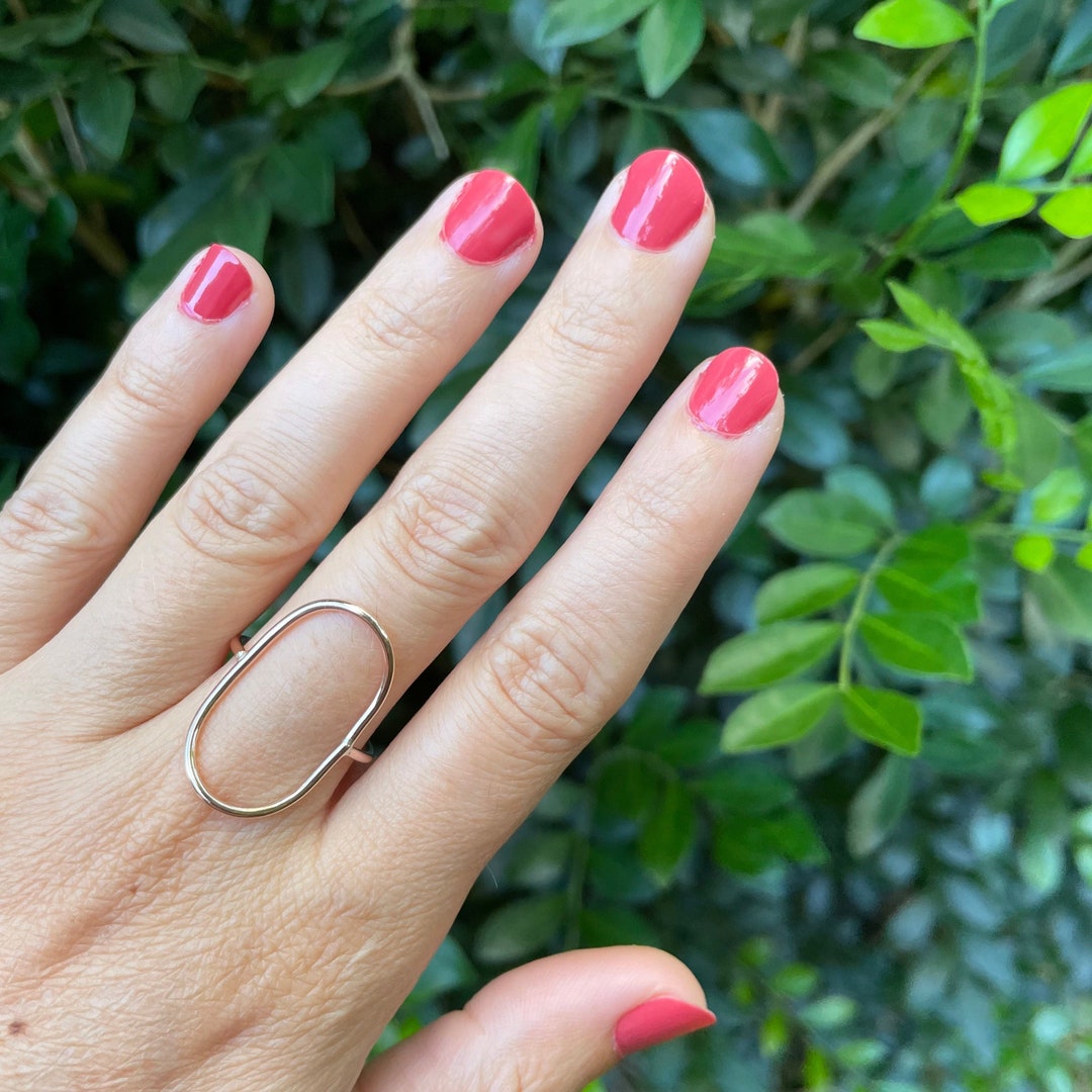 Large Open Oval Ring, Oval Karma Ring, Simple Oval Ring, Circle Ring ...
