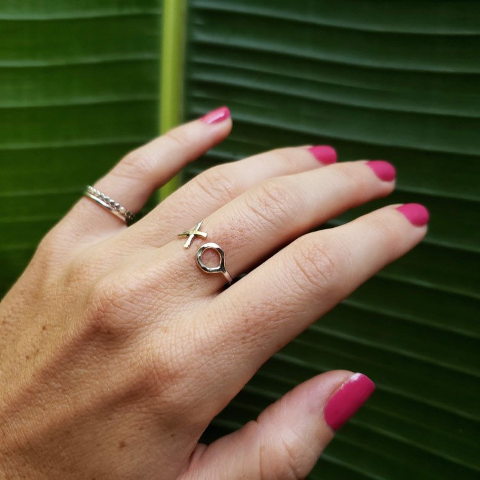 XO Ring XOX Ring Hugs and Kisses Ring Love Ring Letter - Etsy