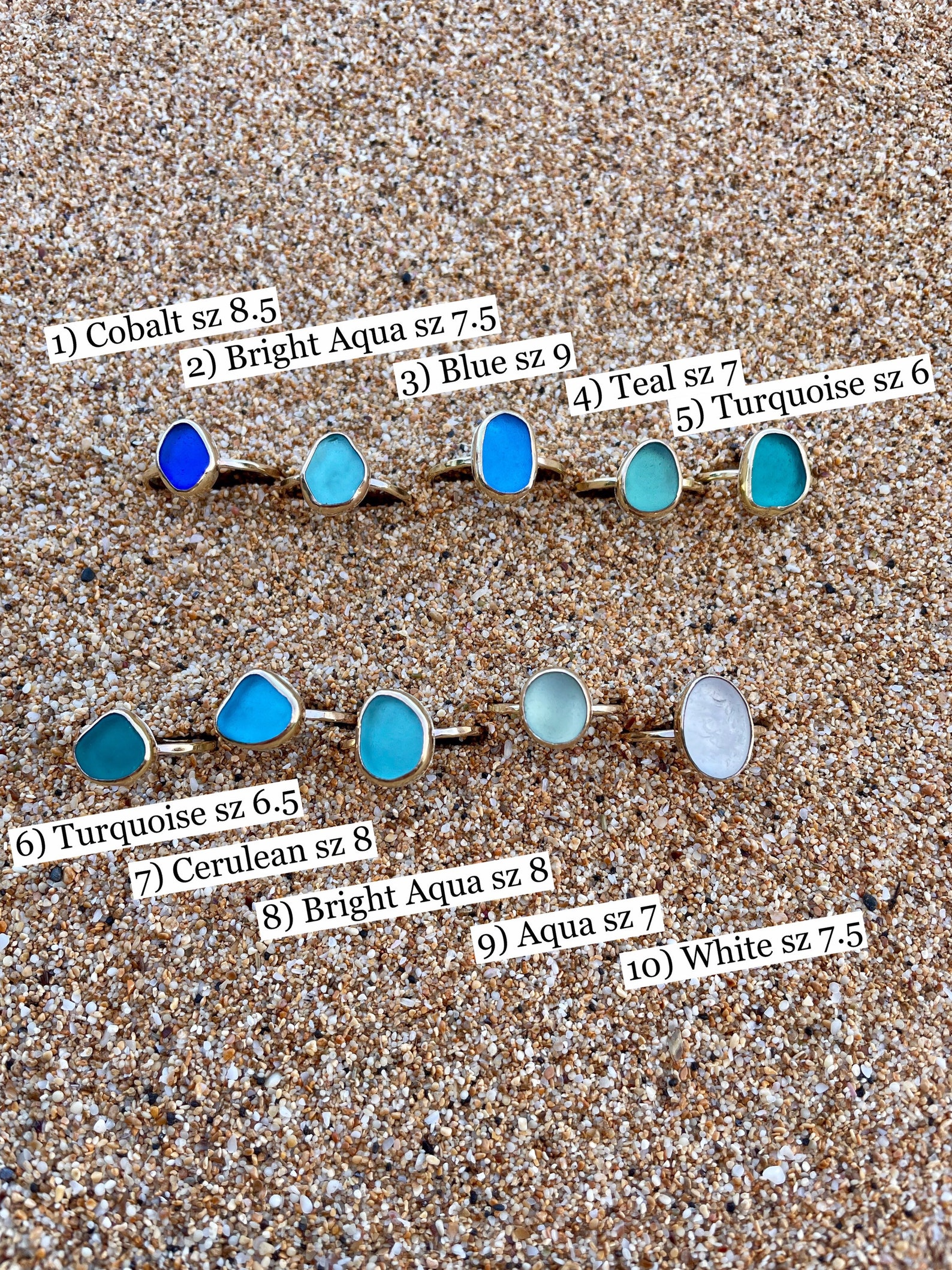 Sea Glass Gold Stacking Ring Beach Glass Stacking Ring - Etsy