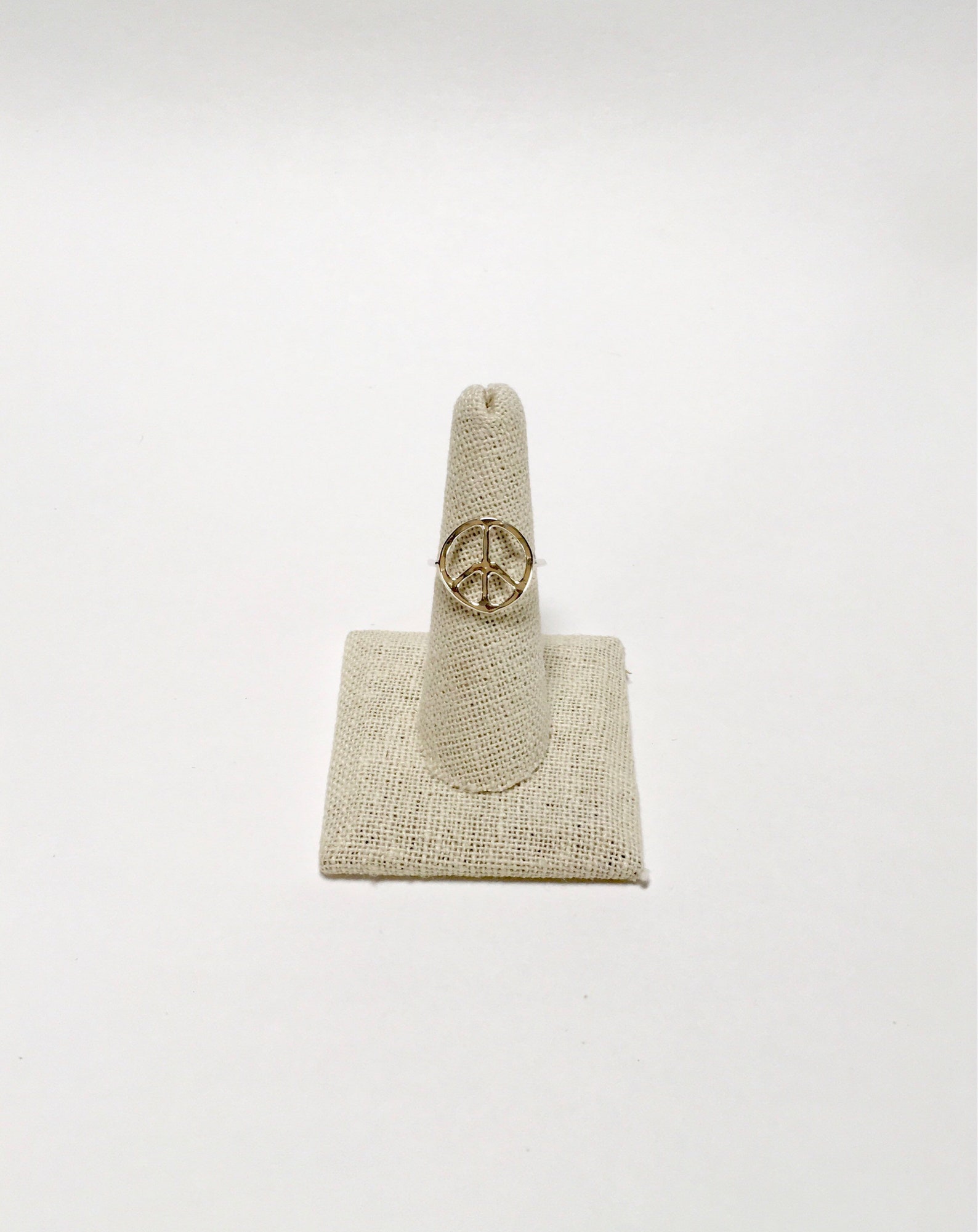 Peace Sign Ring Gold Peace Sign Ring Hammered Sterling - Etsy