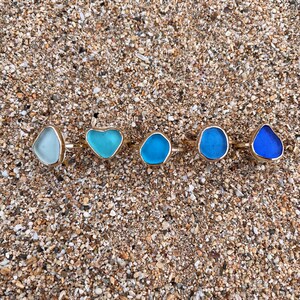 Sea Glass Gold Stacking Ring, Beach Glass Stacking Ring, Hawaii Sea ...