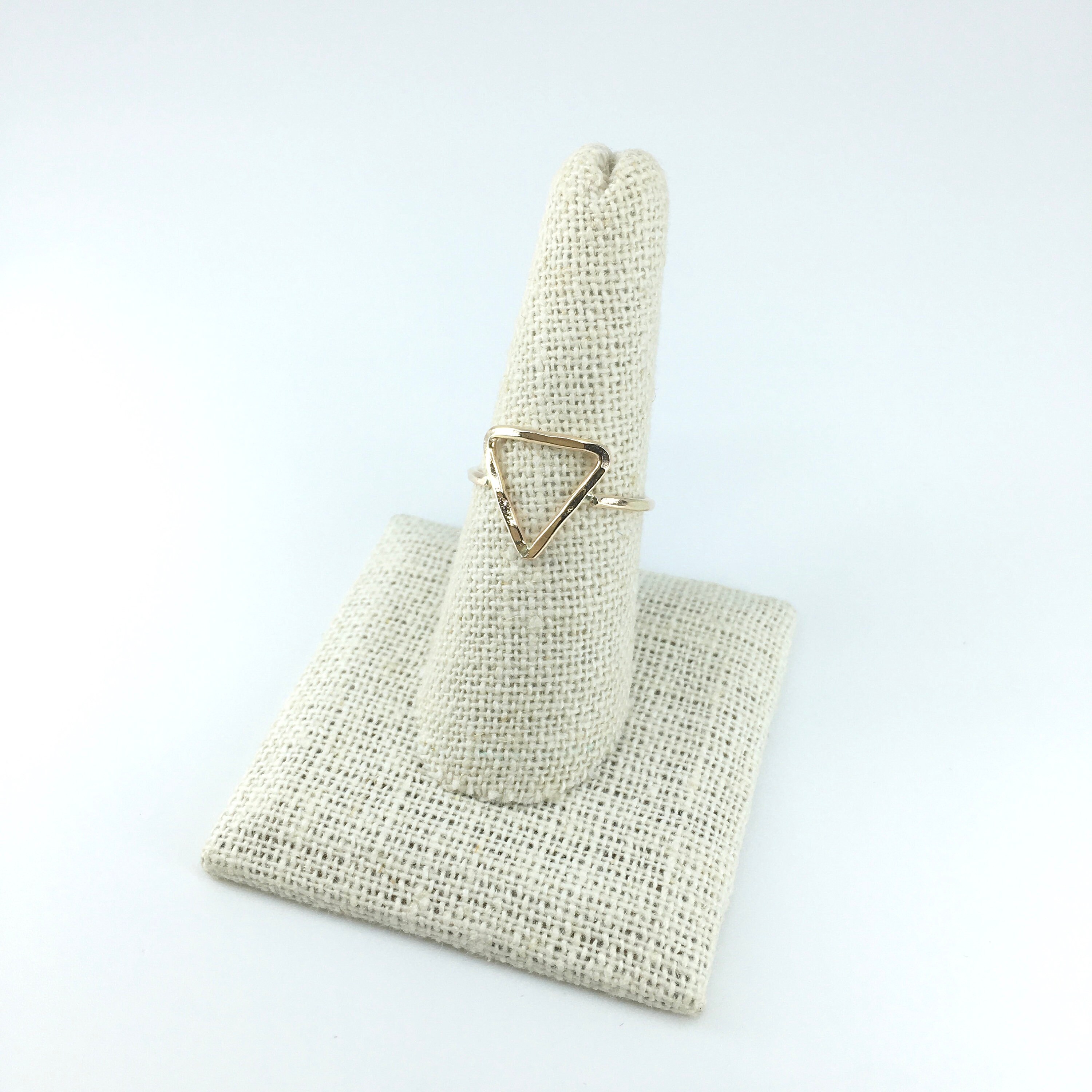 Triangle Ring Gold Hammered Triangle Ring Silver Triangle | Etsy