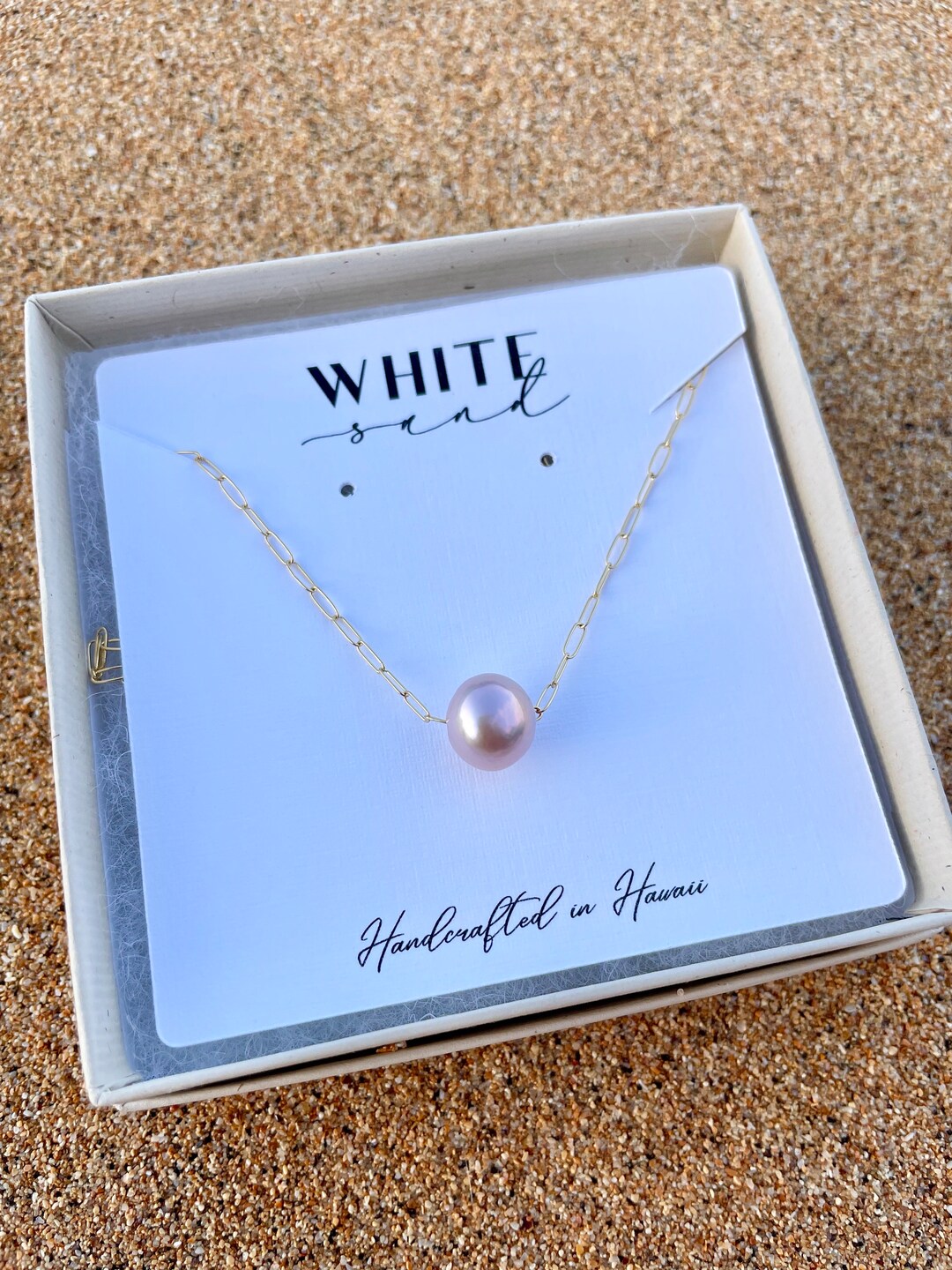 Pink Edison Pearl Paperclip Necklace, Paperclip Edison Pink Pearl ...