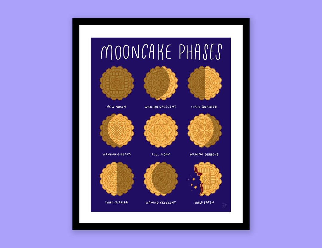 Mooncake Phases Art Print Midautumn Festival Asian American ...