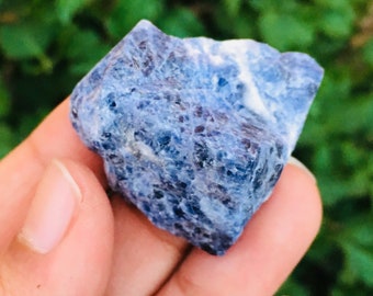 Raw blue gemstone | Etsy