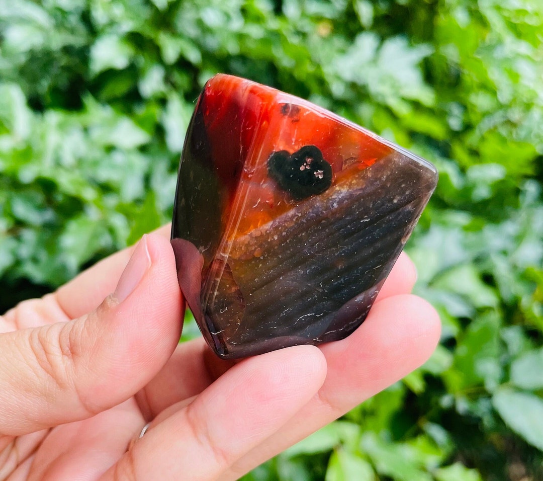 Carnelian Stone (81.4G) Free Form Carnelian Crystal Polished Gemstone ...