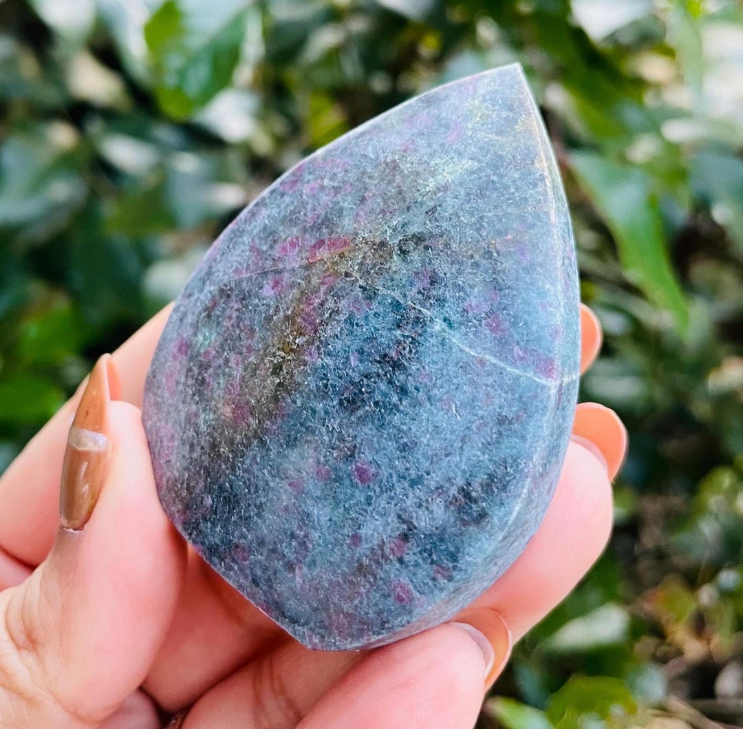 Ruby in Kyanite Fuchsite Crystal (118.9G) Standing Candle Kyanite Ruby ...