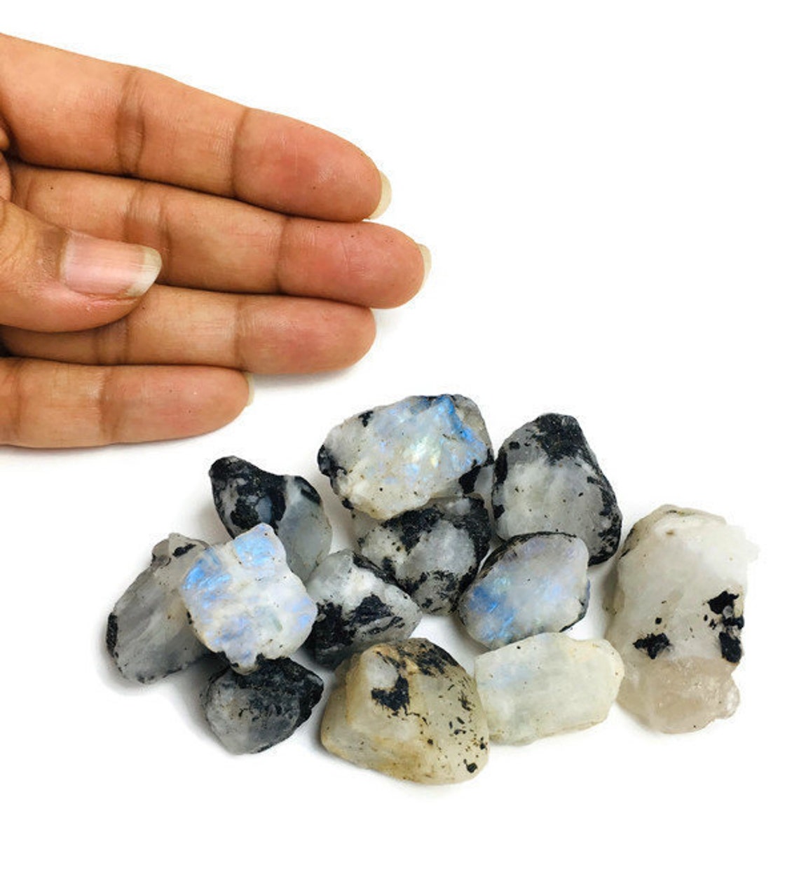 Raw Moonstone Crystal 1/4LB Rough Moonstone Rainbow - Etsy