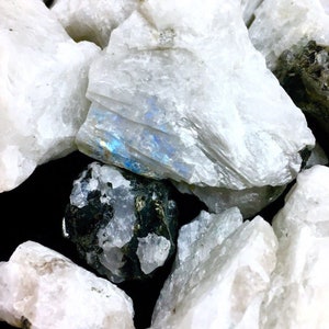 Raw Moonstone Crystal 1/4LB Rough Moonstone Rainbow Moonstone AA ...