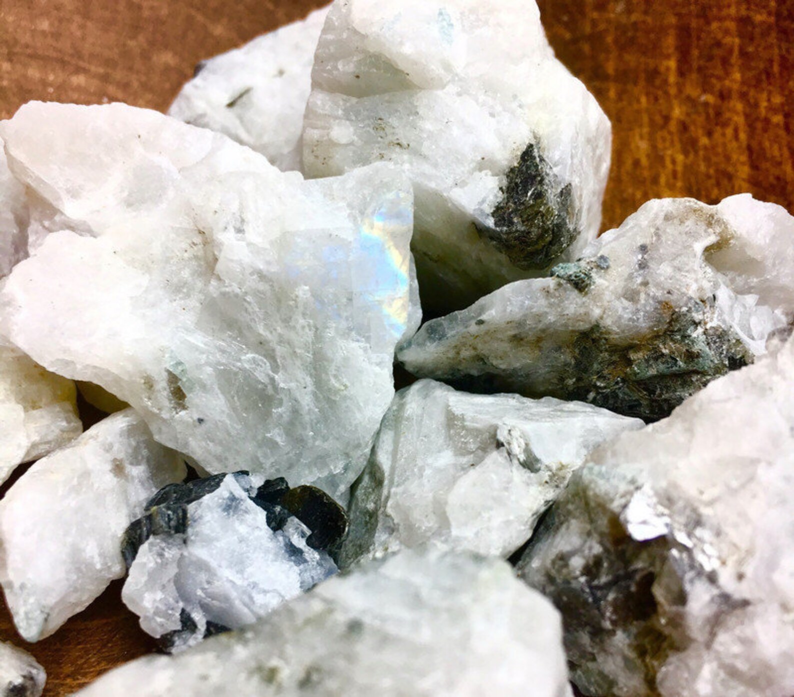 Raw Moonstone Crystal 1/4LB Rough Moonstone Rainbow | Etsy