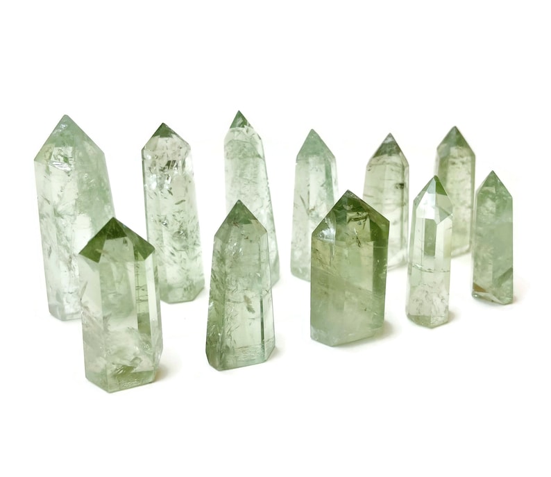 Prasiolite Crystal Tower (1) Green Prasiolite Point, Green Amethyst ...