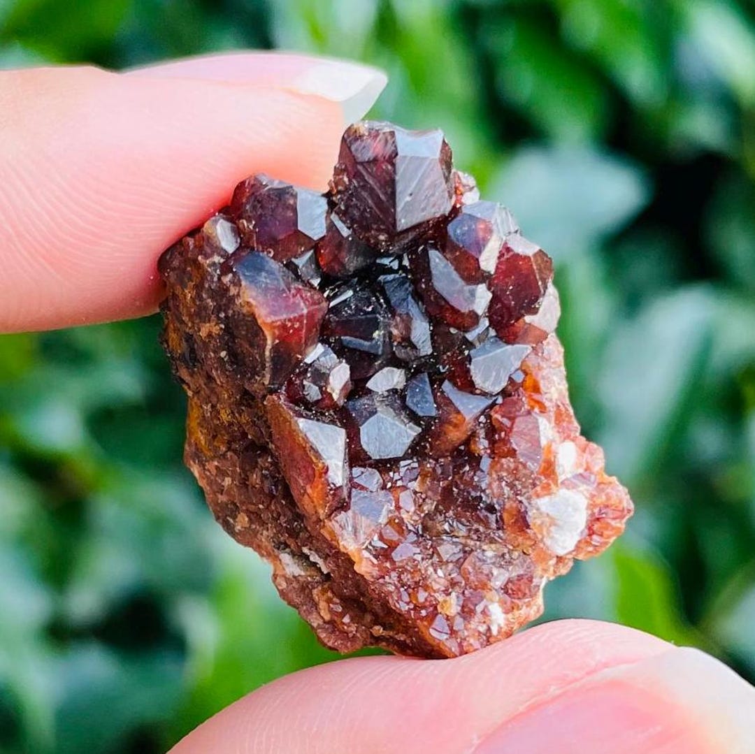 Raw Garnet Crystal Cluster (11.3G) Red Orange Spessartine Garnet ...