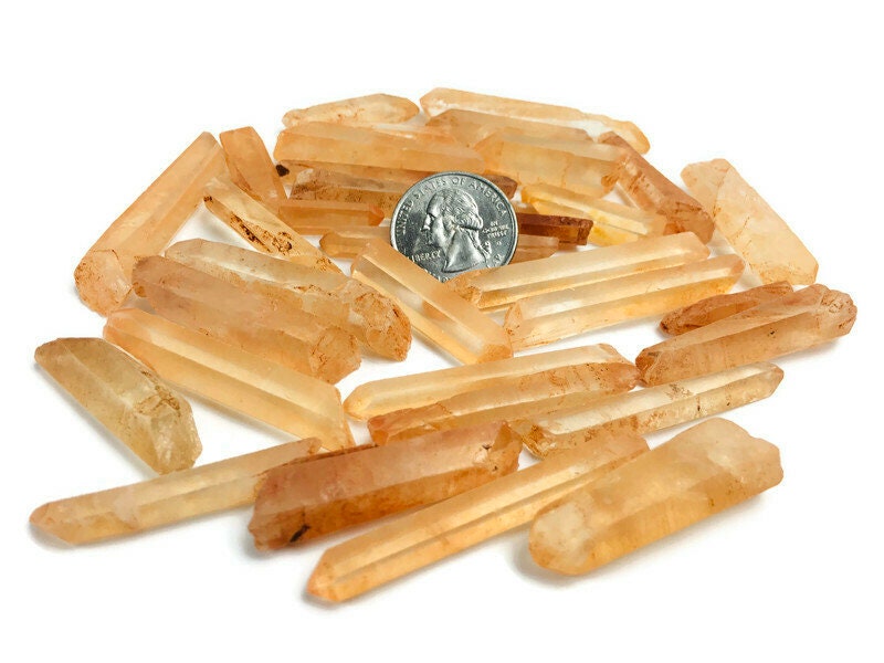 Orange Quartz Point Crystals Lot 1/2LB Raw Quartz Points | Etsy