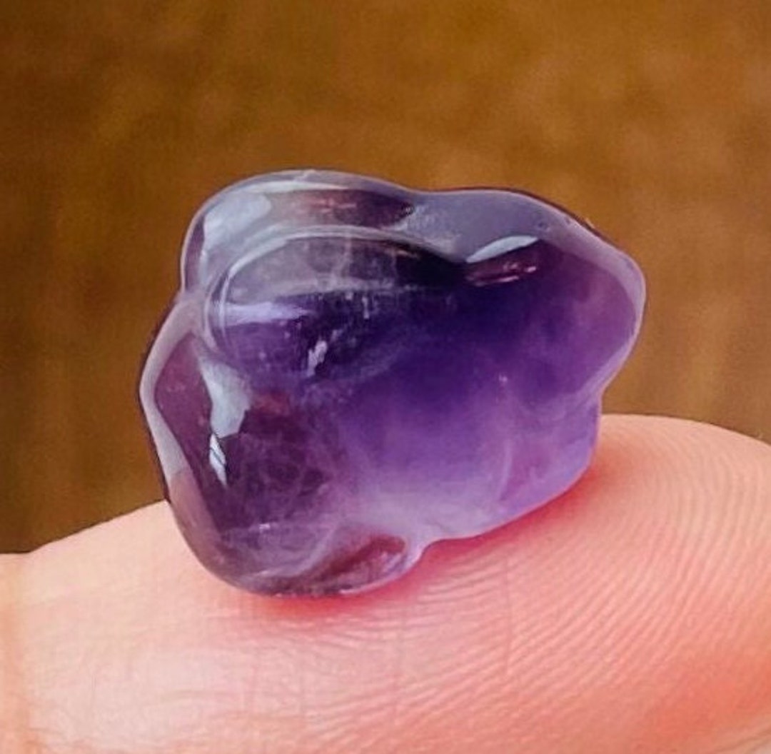 Amethyst Crystal Rabbit 1 Purple Amethyst Bunny Carved Stone Micro XXS ...