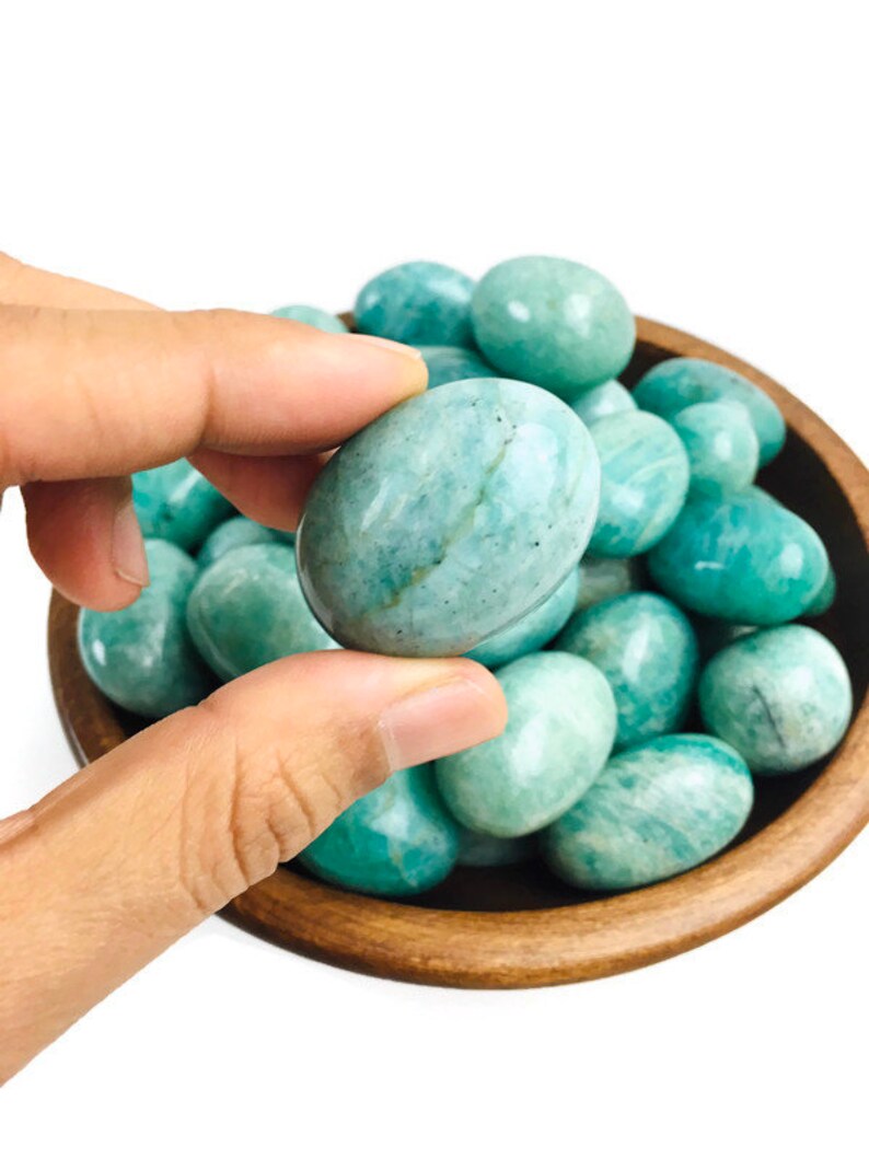 Amazonite Crystal (1) Large Round Tumbled Stone Natural Gemstone (ONE ...