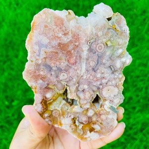 Pink Flower Agate Slab (296G) XXL Flower Agate Crystal Slab, Large ...