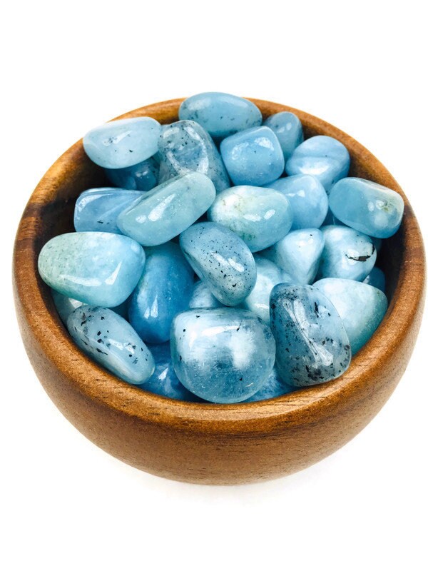Aquamarine Crystal AA (1) One Blue Aquamarine Stone XS Tumbled Crystal ...