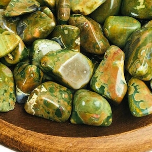 Rainforest Rhyolite Crystal (1) Rhyolite Stone (XS) Beautiful Tumbled ...