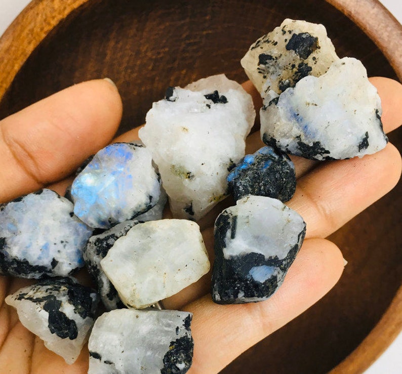 Raw Moonstone Crystal 1/4LB Rough Moonstone Rainbow | Etsy