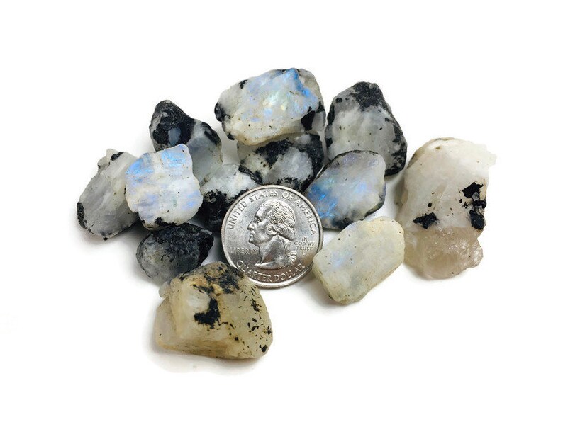 Raw Moonstone Crystal 1/4LB Rough Moonstone Rainbow | Etsy