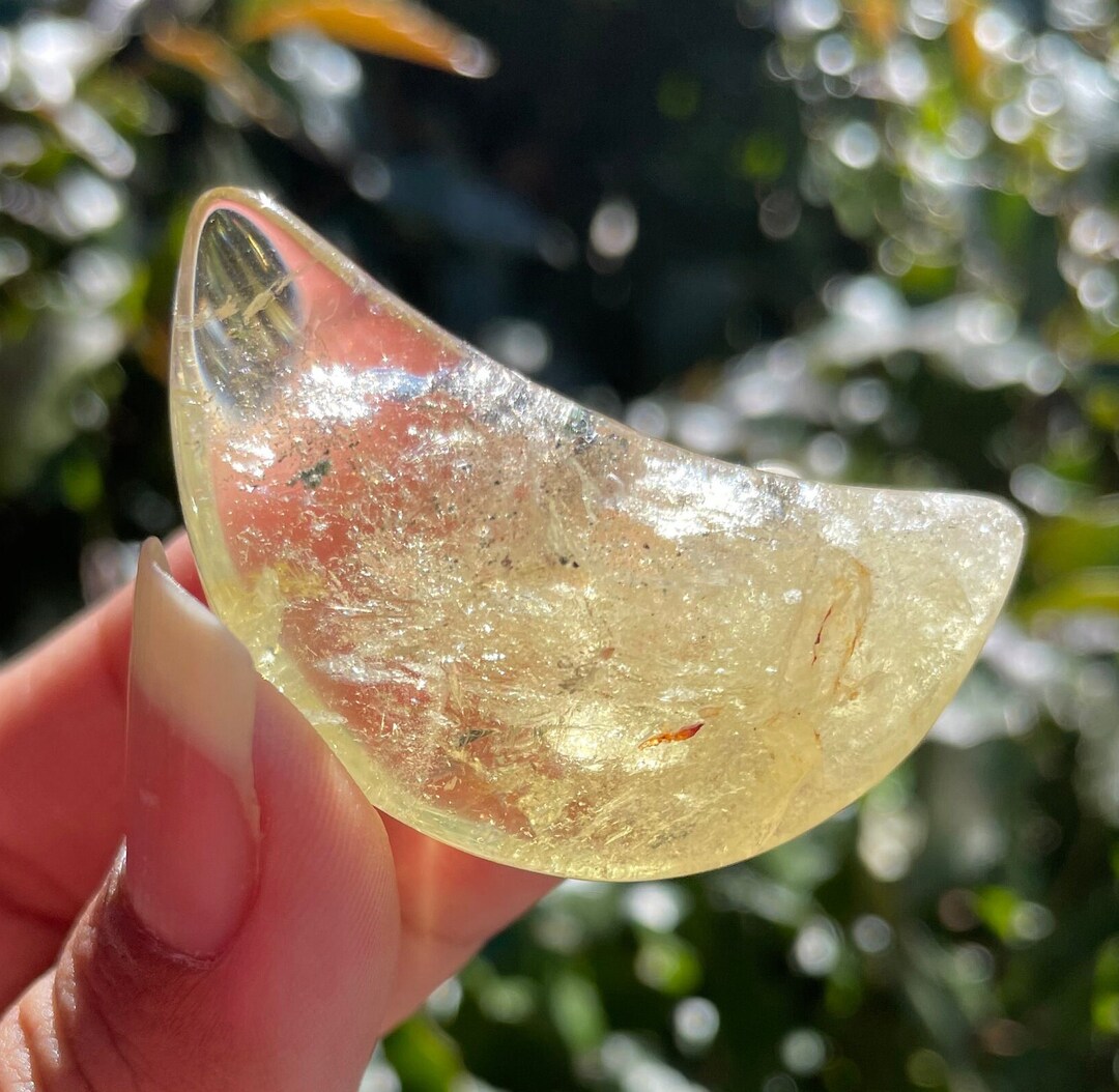 Citrine Moon Crystal (25G) Citrine Crystal Moon Shape, High Quality ...