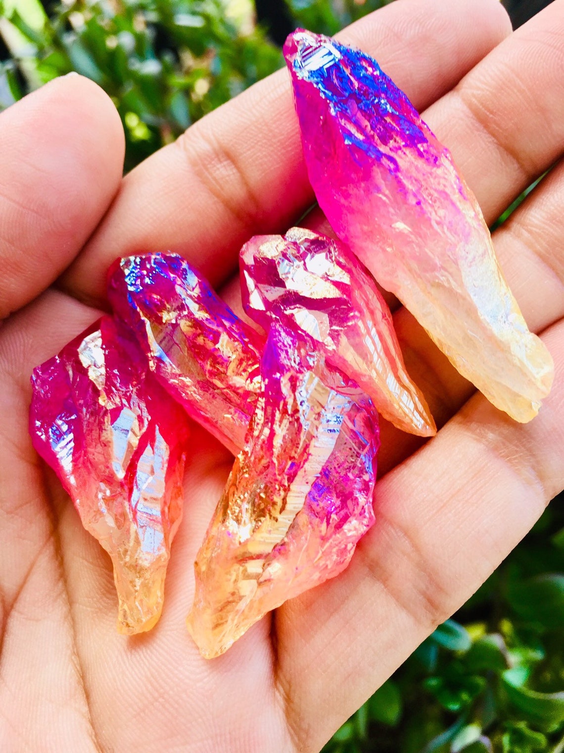 Aura Quartz Point Rough 1 Pink Yellow Flame Angel Aura - Etsy