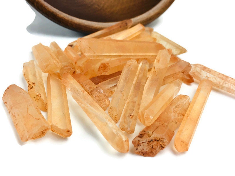 Orange Quartz Point Crystals Lot 1/2LB Raw Quartz Points | Etsy