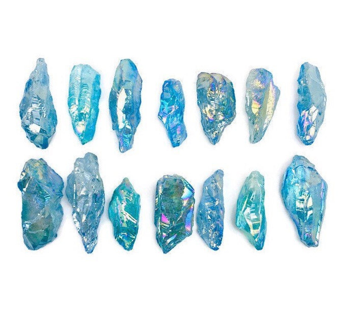 Rainbow Aura Quartz Point: Baby Blue Flame Angel Crystal (30-50mm) - Etsy