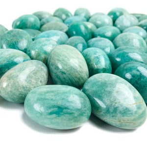 Amazonite Crystal (1) Large Round Tumbled Stone Natural Gemstone (ONE ...