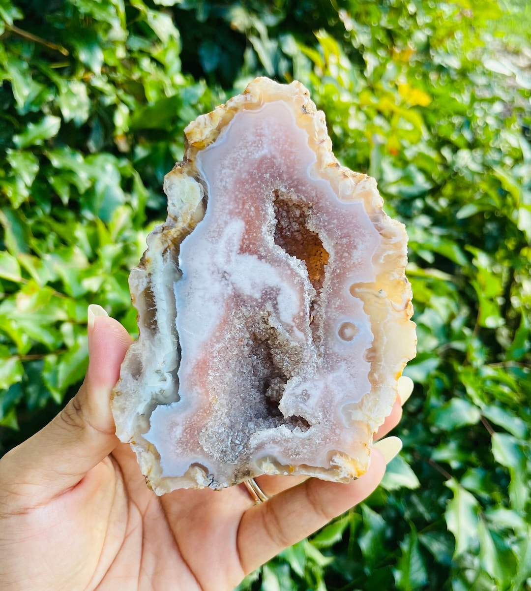 Blue Pink Flower Agate Slab (316 GRAMS) XXL Flower Agate Crystal Plate ...