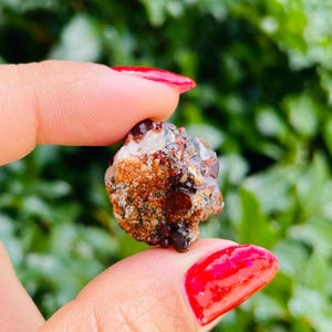 Raw Garnet Crystal Cluster (10.0G) Red Orange Spessartine Garnet ...