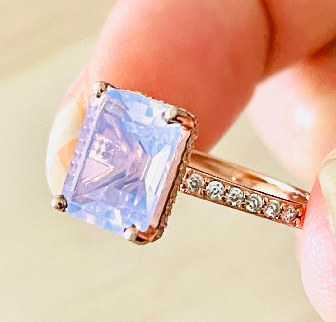 Lavender Moon Quartz Ring (1) Lavender Moon Quartz HALO Solitaire ...