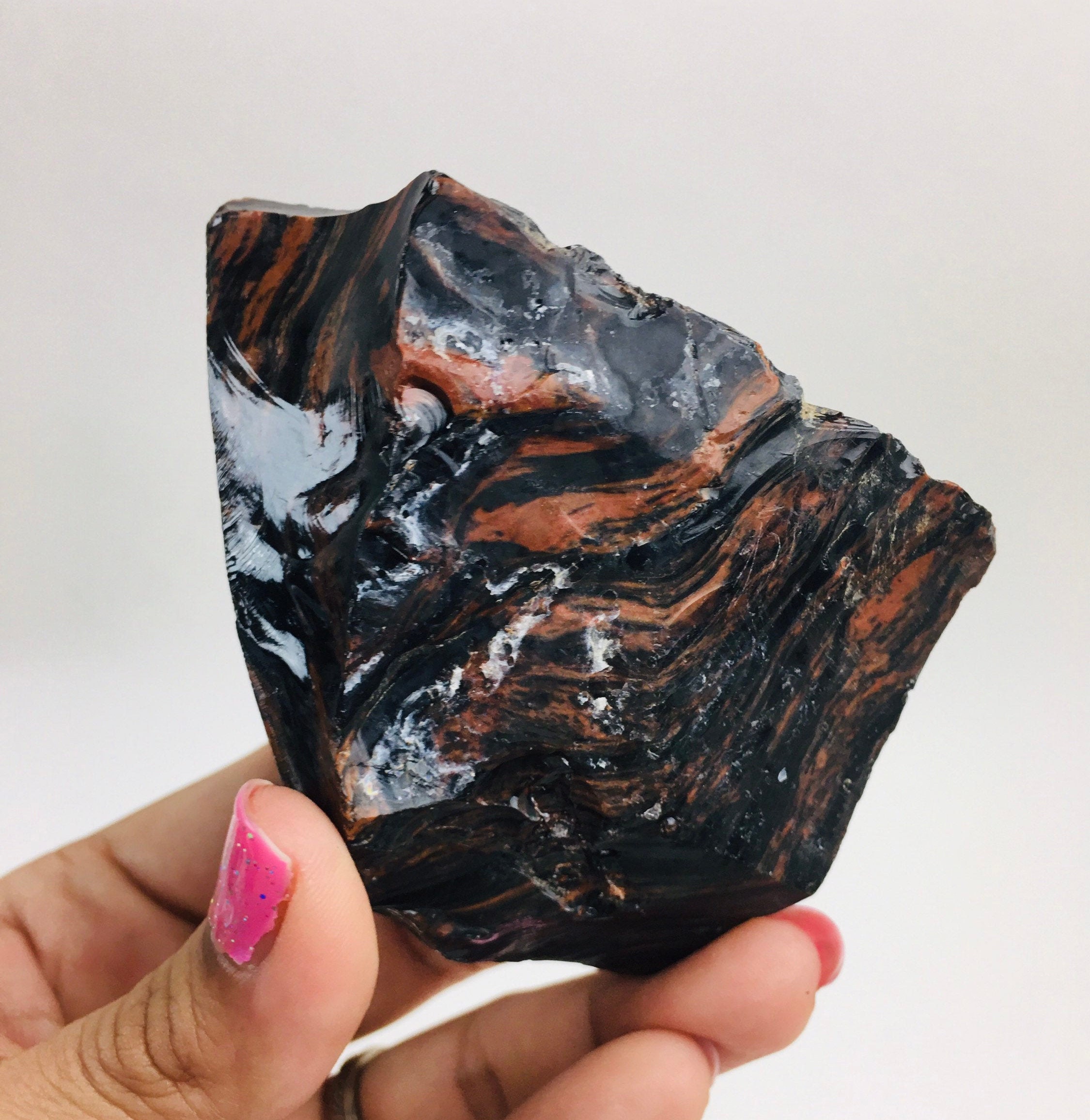 Gemstones Obsidian # 1 Stone/ Gems/ Cabochon/ Black Obsidian/ OOAK ...